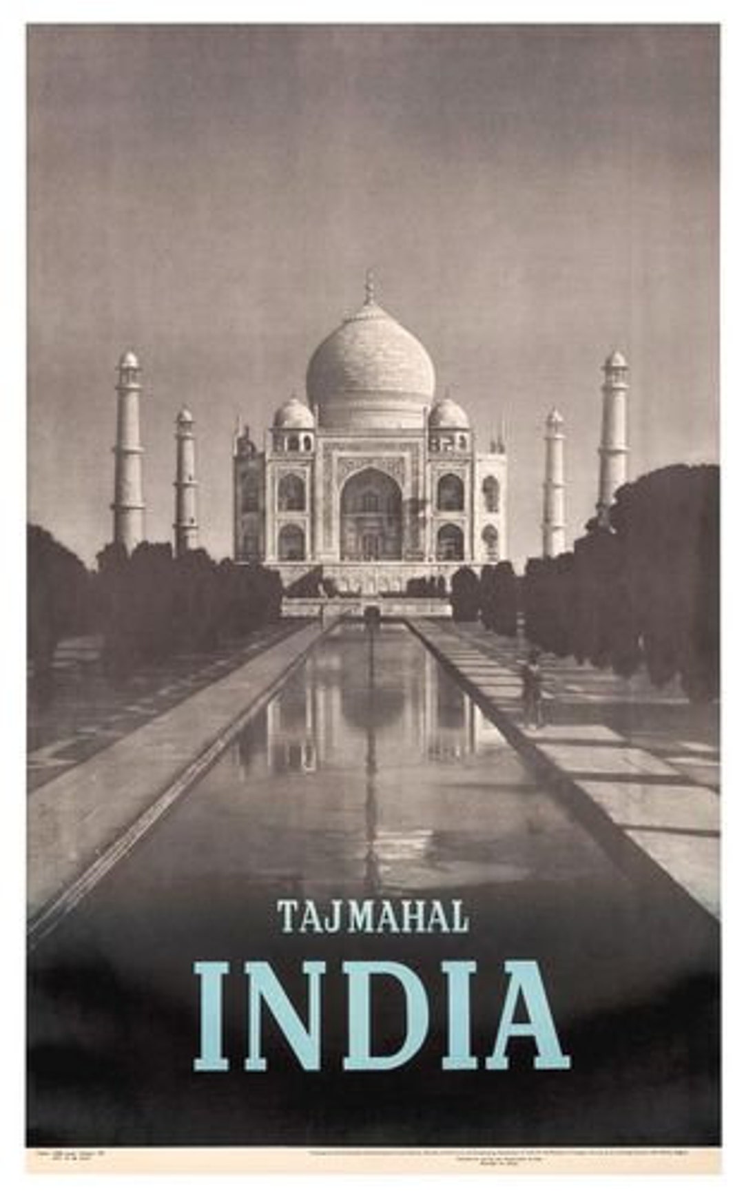 Vintage Taj Mahal India Tourism Poster A4/A3 Print - Etsy
