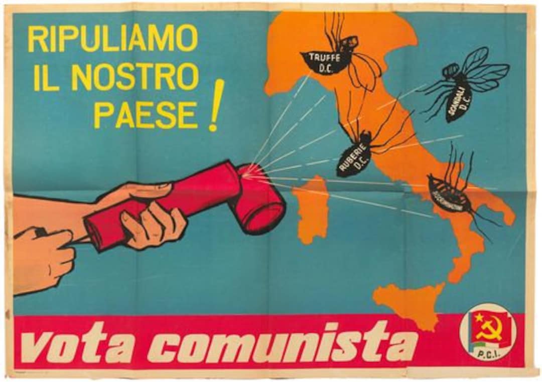 Vintage Italian Communist Party Poster A3/A4 - Etsy
