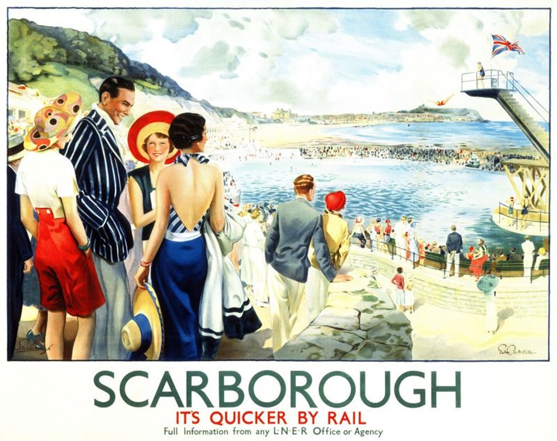 Vintage LNER Scarborough Yorkshire Railway Poster Print A3/A4 - Etsy