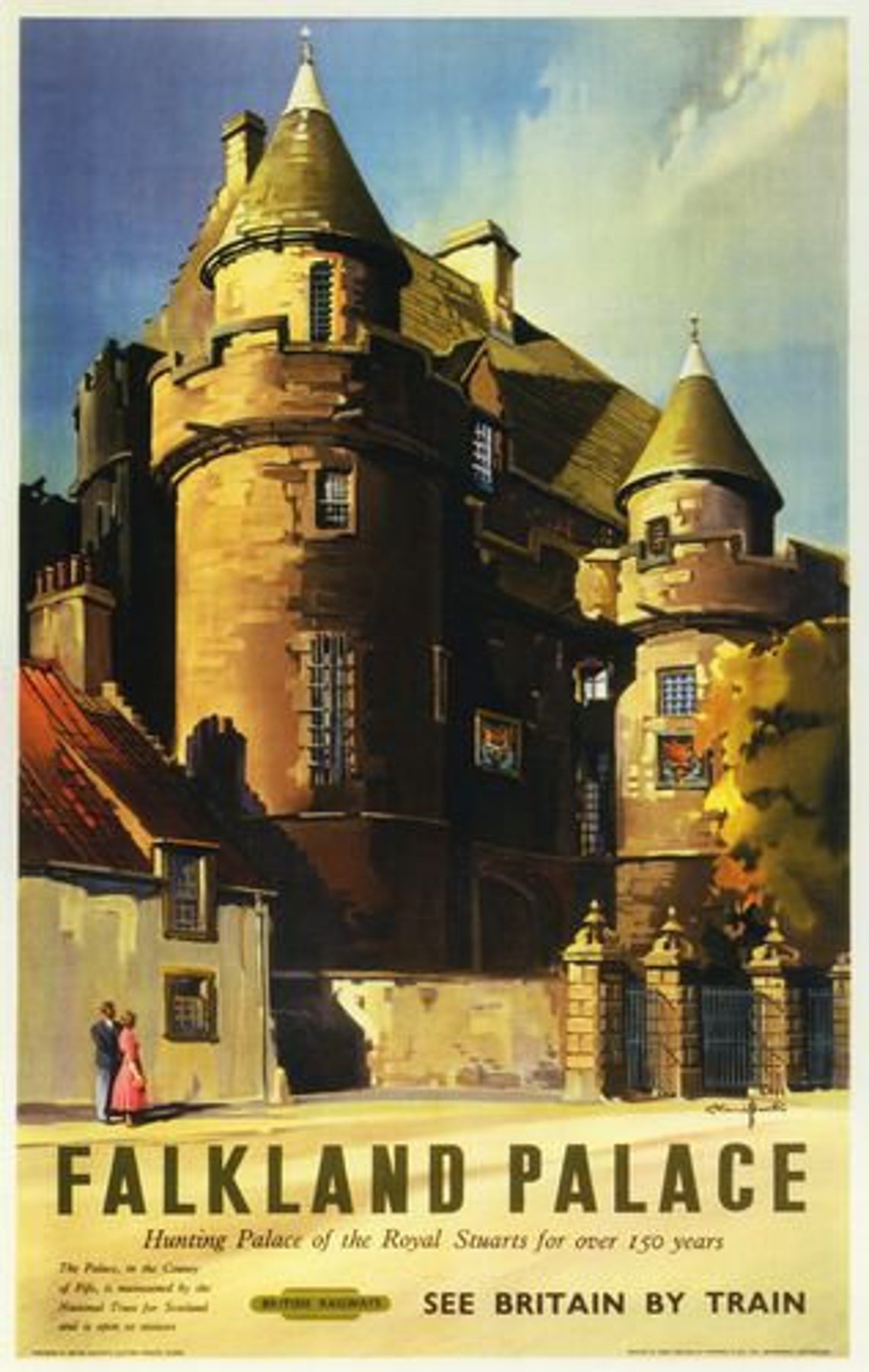 Vintage British Railways Falkland Palace Railway Poster - Etsy