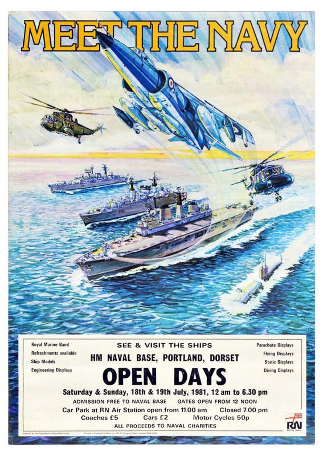 Vintage 1981 Meet the Royal Navy Open Day Poster Print A3/A4 - Etsy