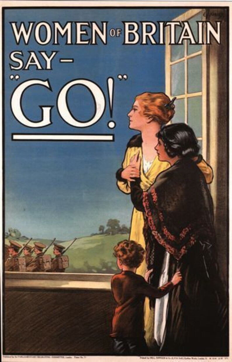 Vintage World War 1 Women of Britain Say Go Recruitment Poster A3/a2/a1 ...