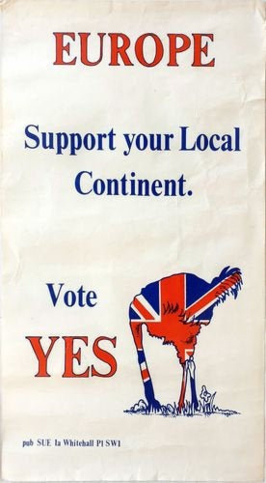 Vintage 1970's Vote Yes British EU Referendum Political Poster 2 A3/A4 ...