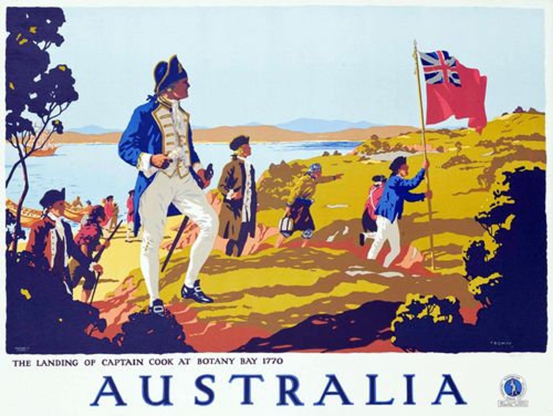 Vintage Captain Cook at Botany Bay Australia Tourism Poster A3/A4 - Etsy