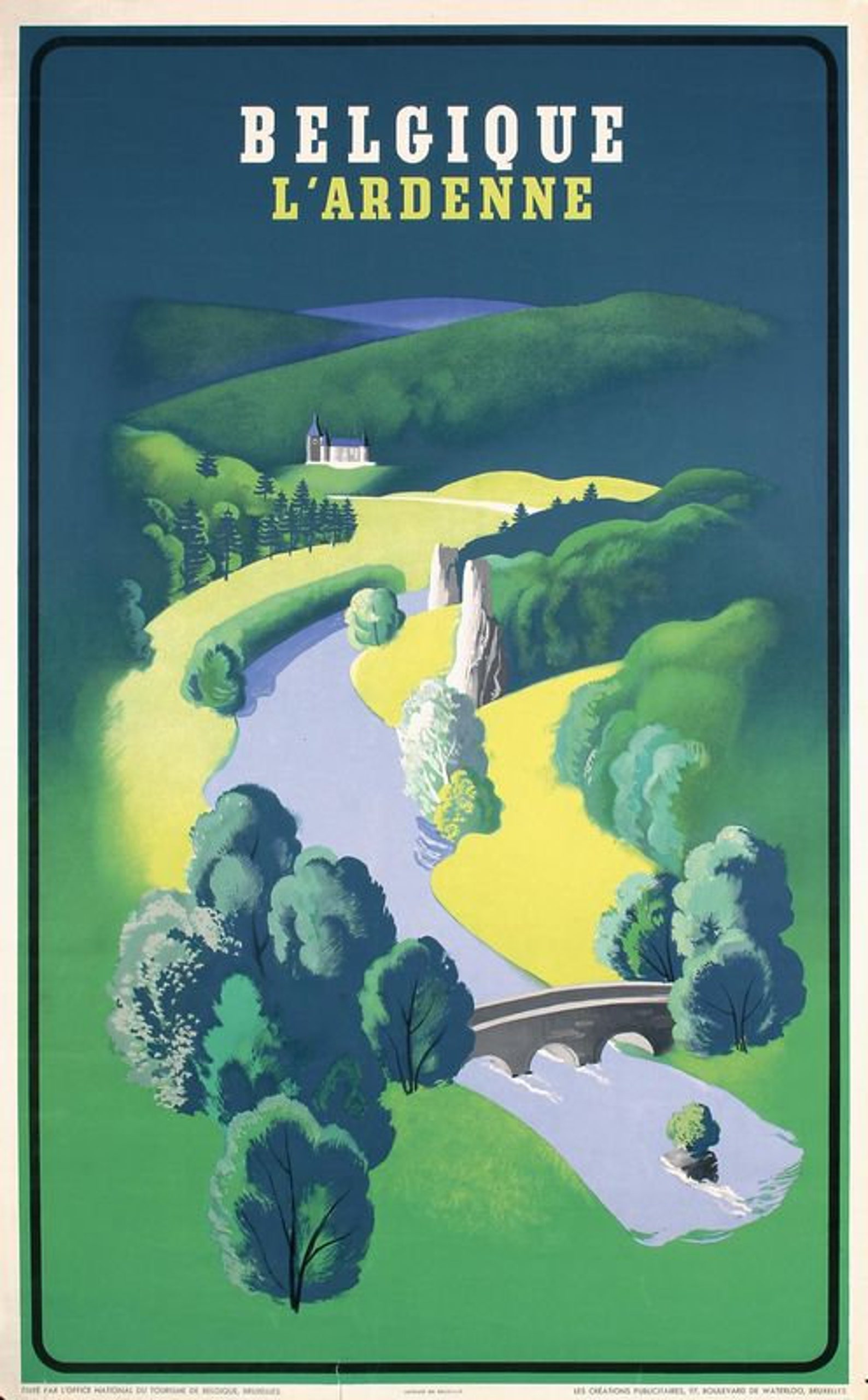 Vintage Belgian the Ardennes Tourism Poster Print A3/A4 - Etsy