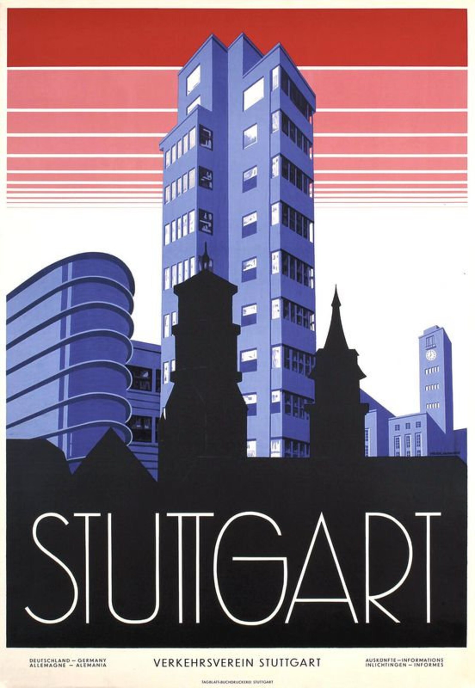 Vintage Stuttgart Germany Tourism Poster Print A3/A4 - Etsy