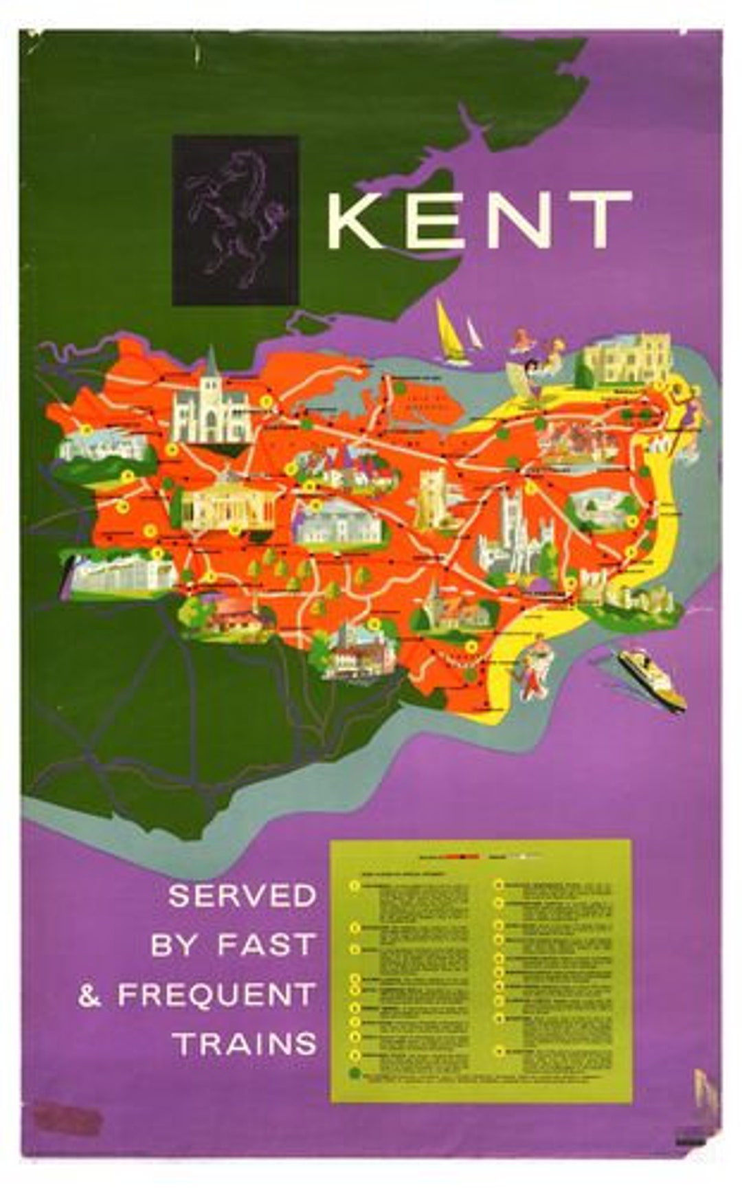 Vintage British Rail Kent Railway Poster A3/A4 - Etsy