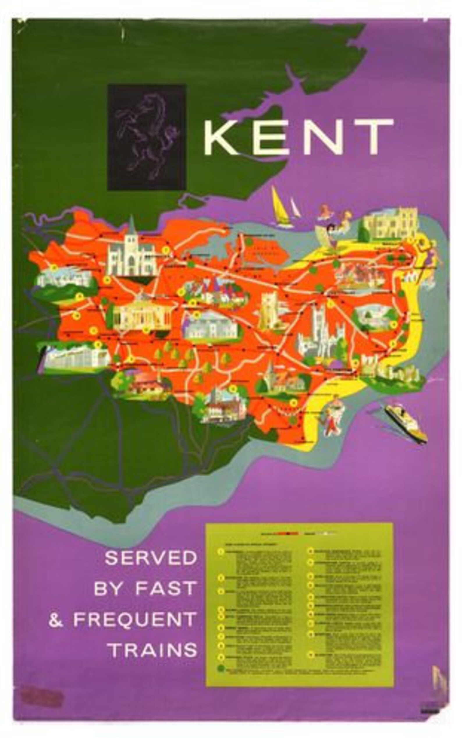 Vintage British Rail Kent Railway Poster A3/A4 - Etsy