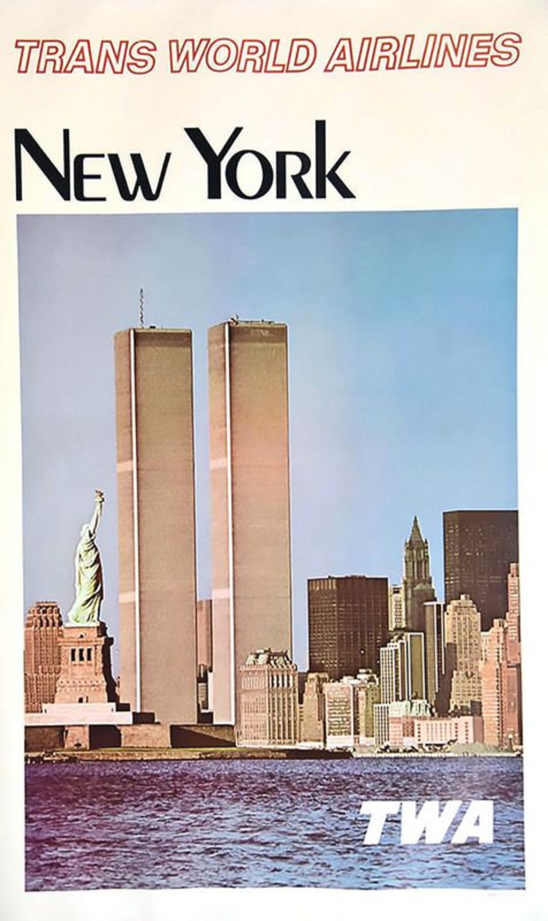 Vintage TWA Flights to New York Airline Poster Print A3/A4 - Etsy