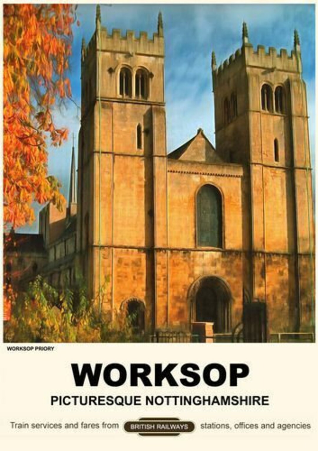Vintage Style Railway Poster Worksop Nottinghamshire A4/a3/a2 Print - Etsy