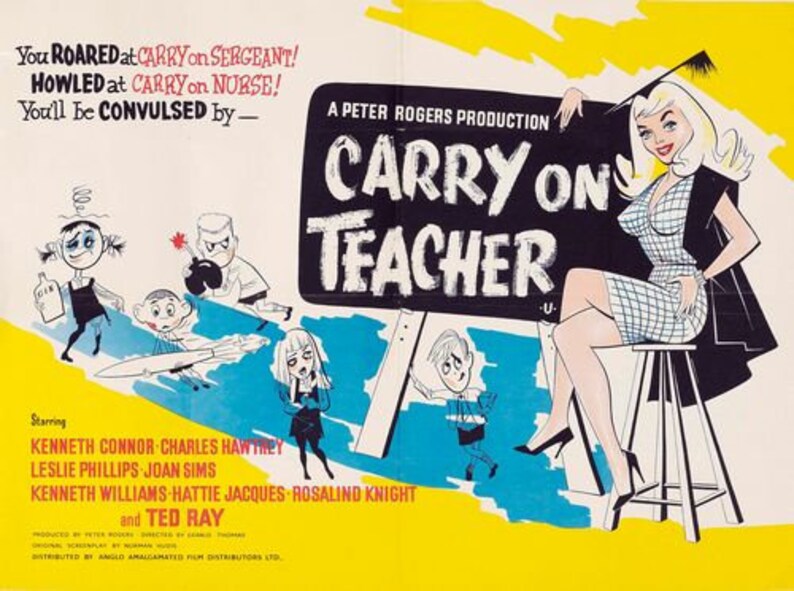 Vintage Carry on Teacher Movie Poster A3/A4 - Etsy