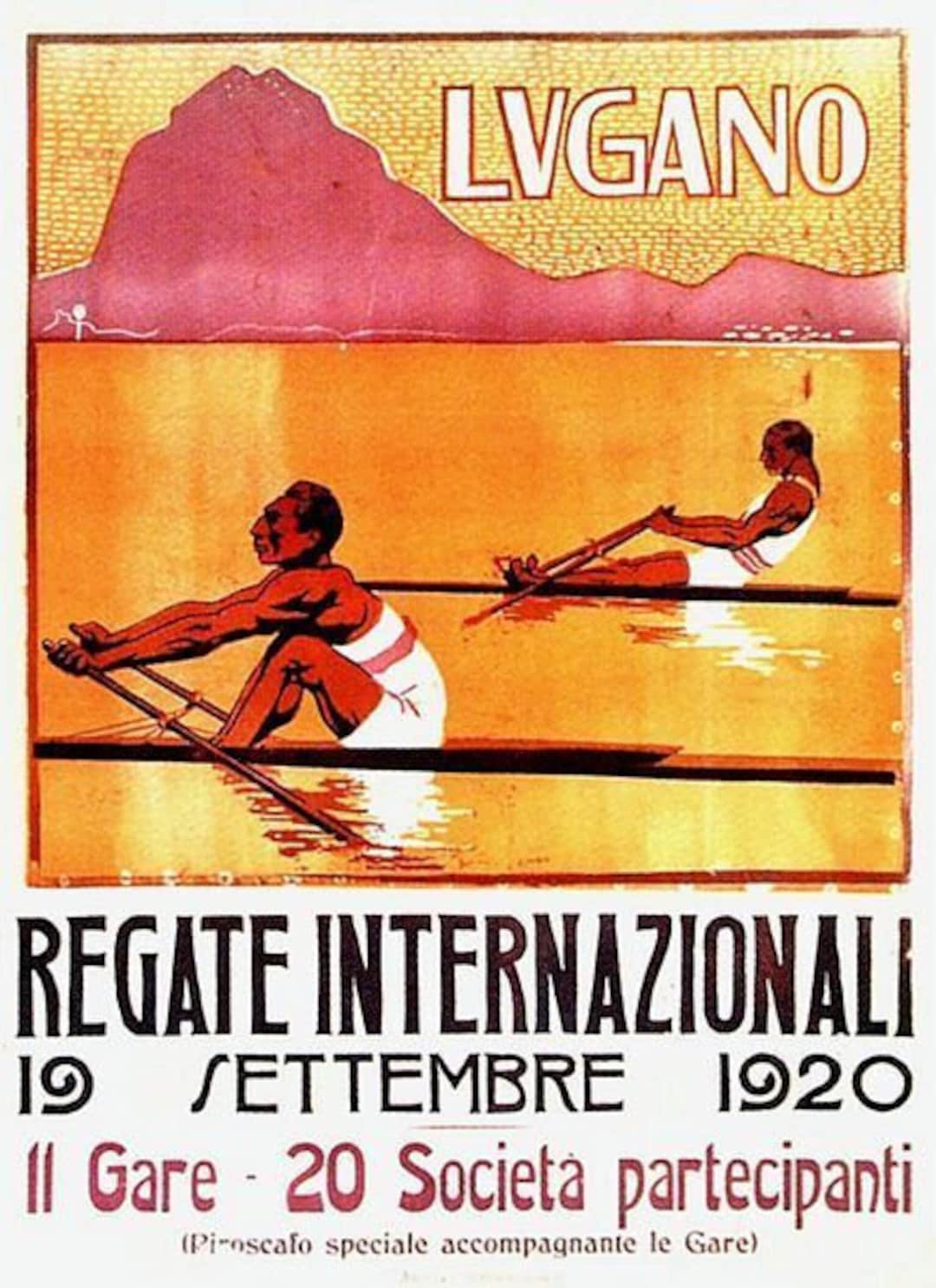 1920 Lugano Rowing Regatta Poster A3 Print - Etsy