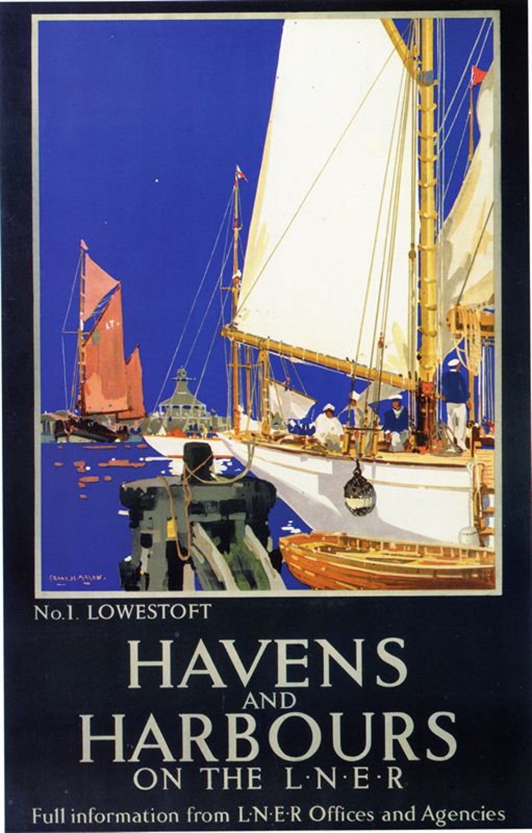 Vintage LNER Lowestoft Havens and Harbours Railway Poster - Etsy