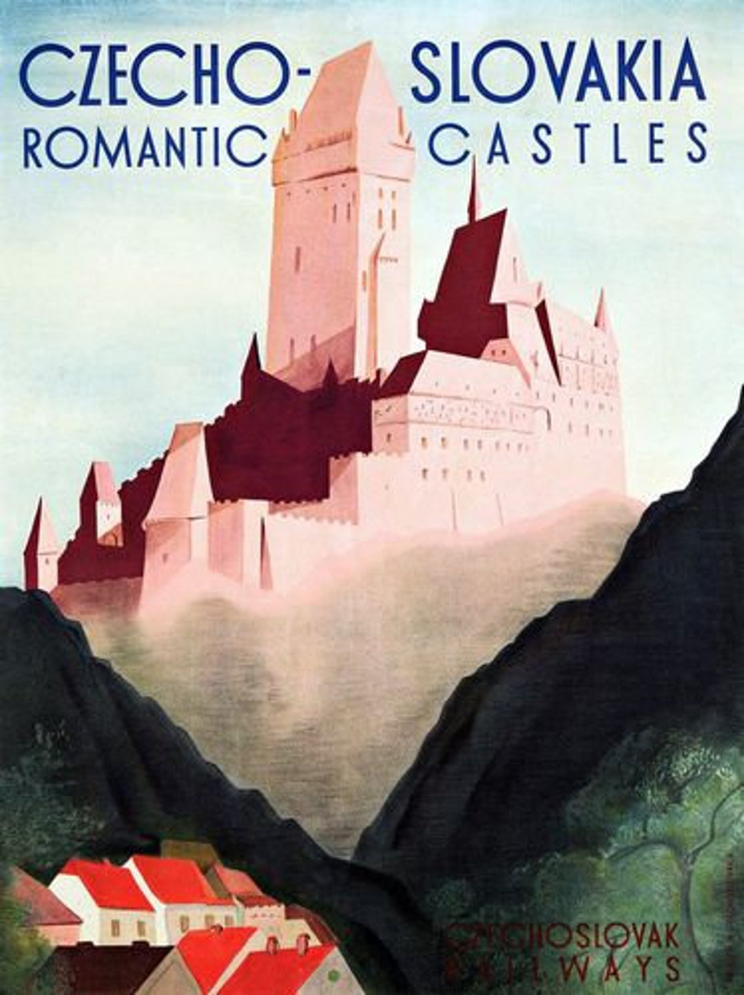 Vintage Czechoslovakia Tourism Poster A3/A4 - Etsy