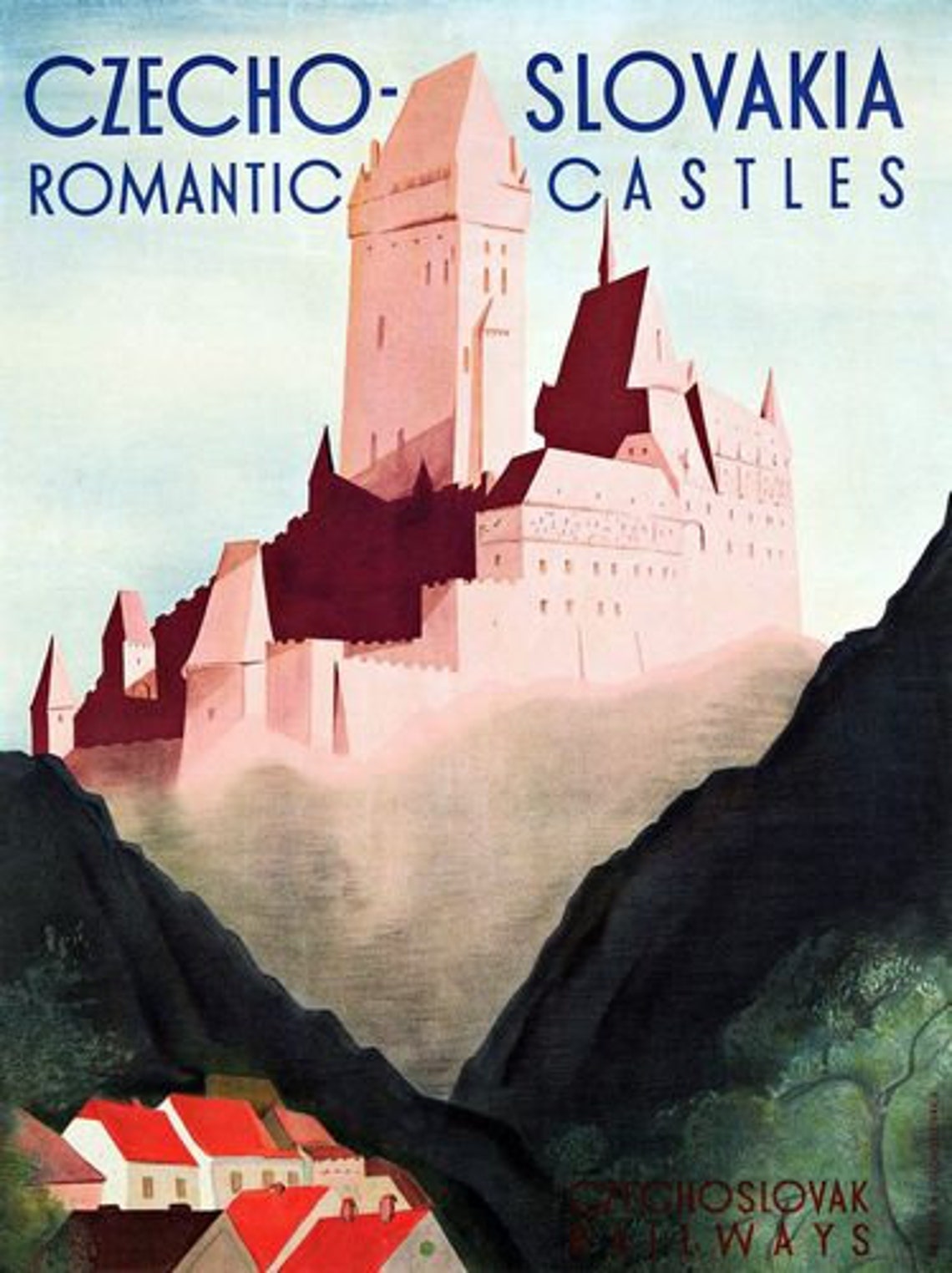 Vintage Czechoslovakia Tourism Poster A3/A4 - Etsy