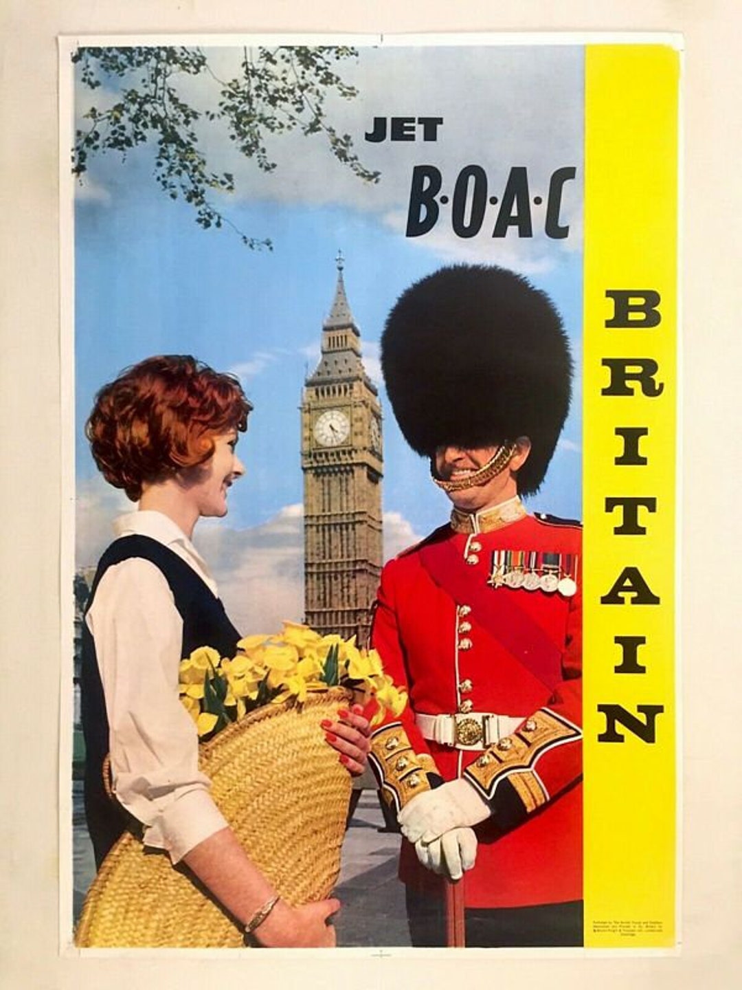 Vintage BOAC Flights to London Britain Airline Poster Print A3/A4 - Etsy