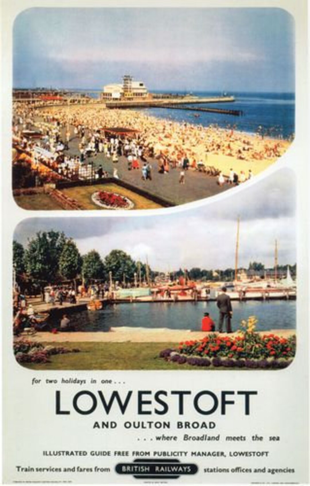 Vintage British Railways Lowestoft Railway Poster A4/A3/A2/A1 Print - Etsy