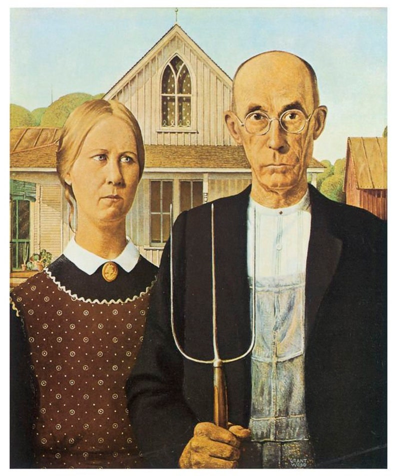 American Gothic by Grant Wood A3/A2/A1 Art Print/canvas - Etsy
