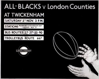 All Blacks Rugby Poster - Etsy