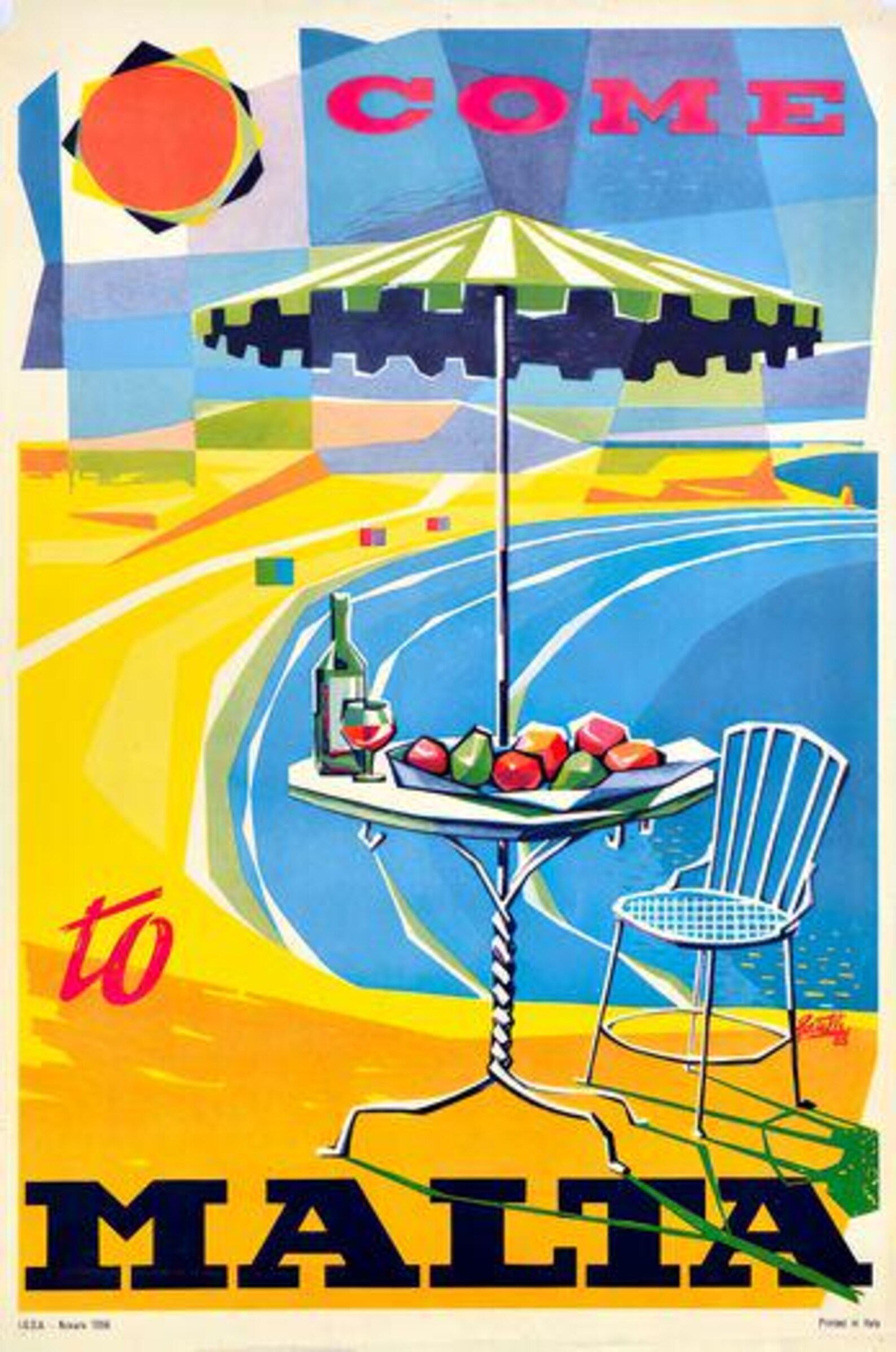Vintage Come to Malta Tourism Poster Print A3/A4 - Etsy