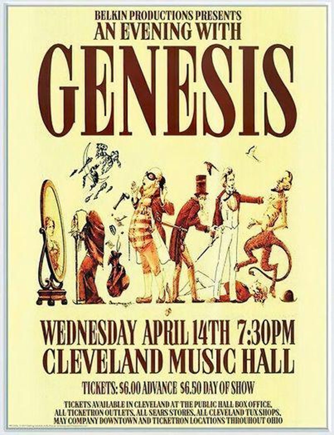 Vintage 1976 Genesis Concert Tour Cleveland Poster Print A3/A4 - Etsy