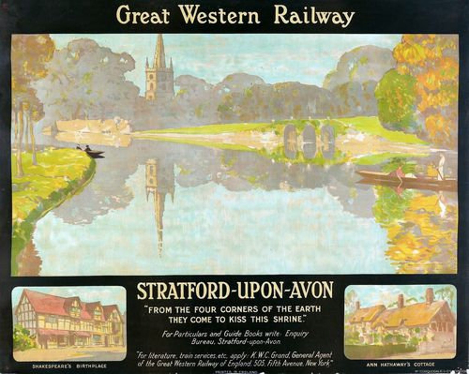 Vintage GWR Stratford Upon Avon Railway Poster A3/A4 Print - Etsy