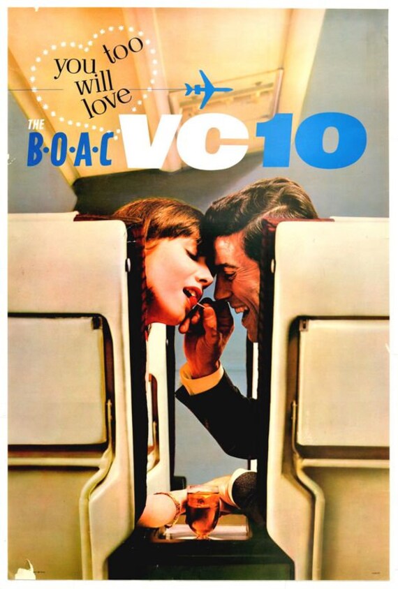 Vintage BOAC VC 10 Airline Poster Print A3/A4 - Etsy