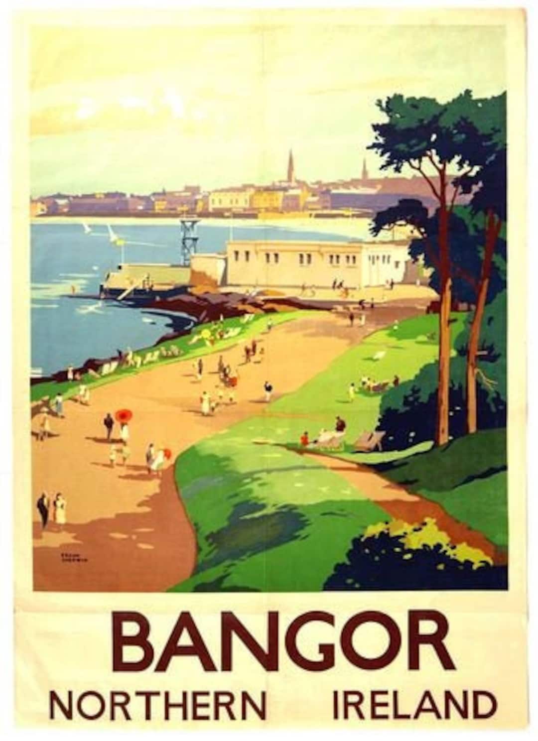 Vintage British Rail Bangor Northern Ireland Railway Poster A3/A4 Print ...