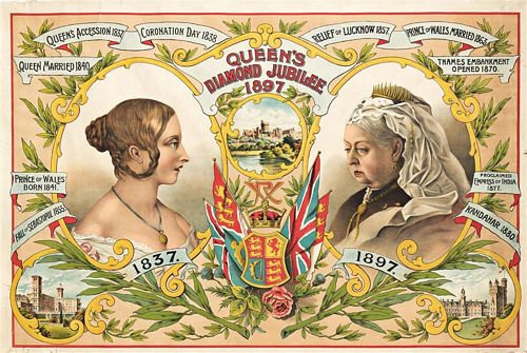 Vintage Queen Victoria Diamond Jubilee Poster A3/A4 - Etsy