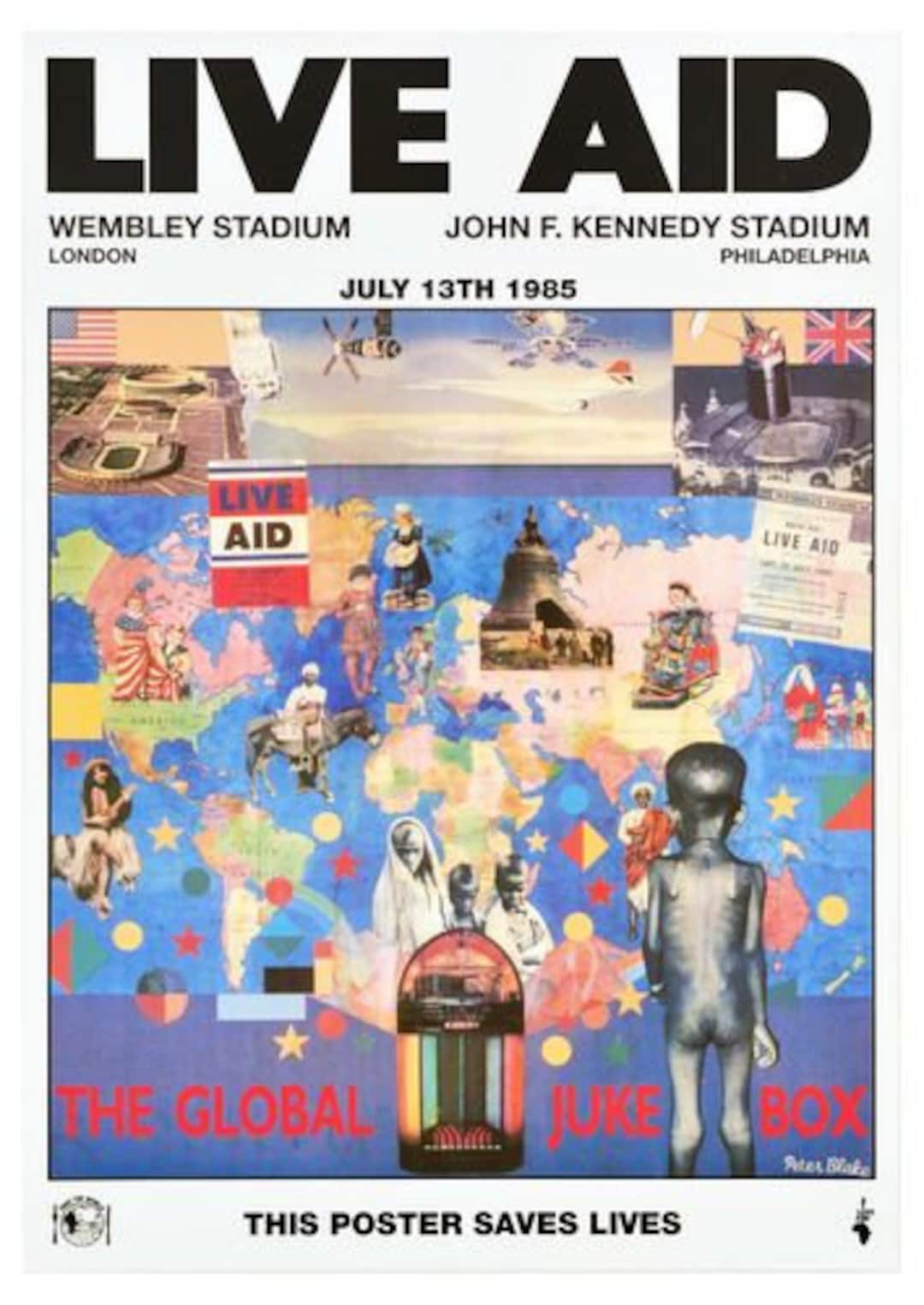 Vintage 1985 Live Aid Concert Poster A3/A4 - Etsy