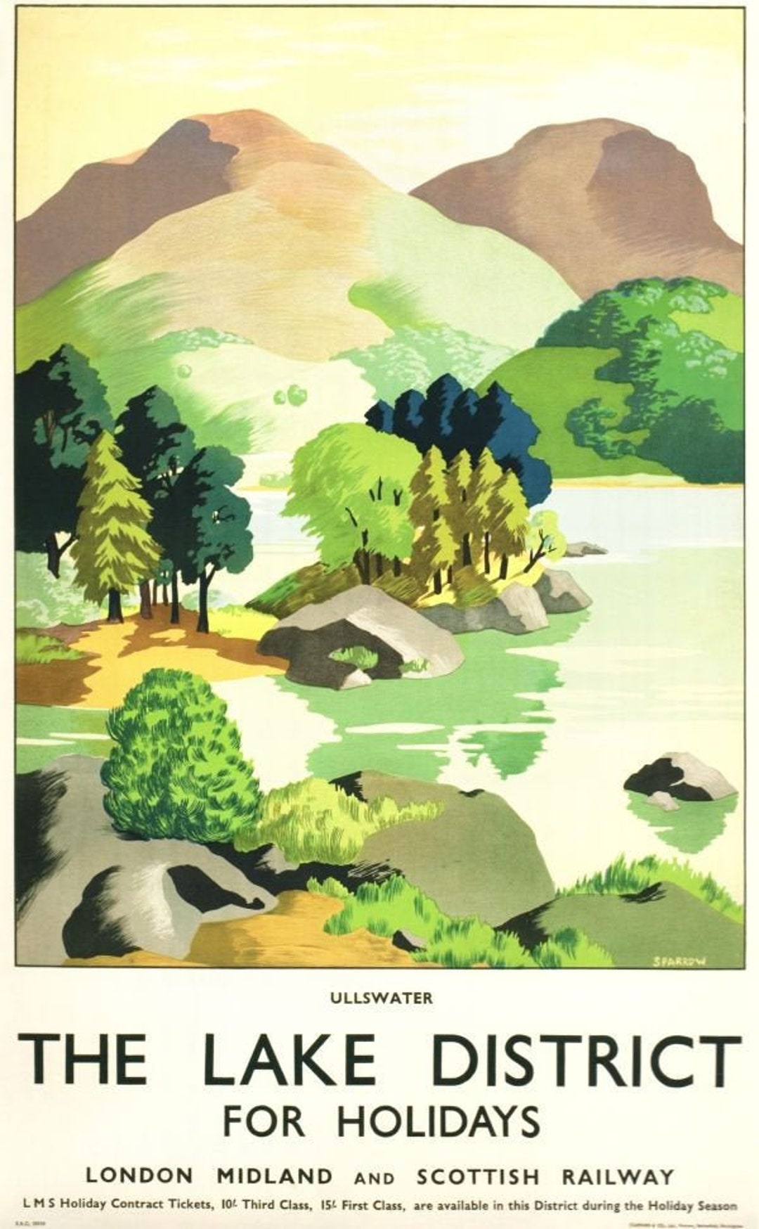 Vintage LMS Ullswater Lake District Railway Poster A4/A3/A2/A1 Print - Etsy