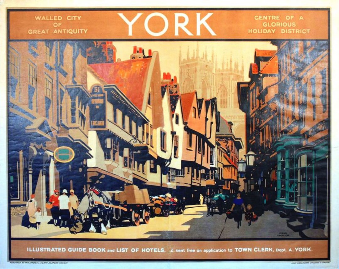 Vintage LNER York City of Antiquity Railway Poster Print A3/A4 - Etsy