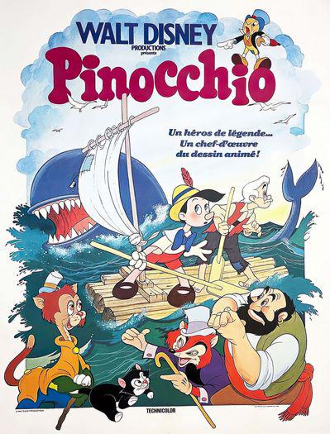 Vintage French Pinocchio Movie Poster Print A3/A4 - Etsy