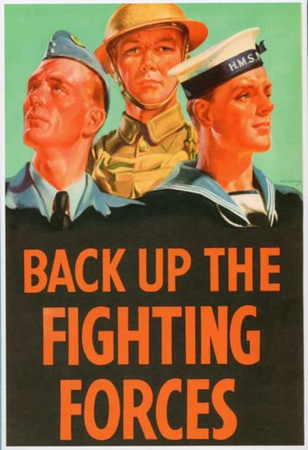 Vintage World War Two Back up the Fighting Forces Poster A4/A3/A2/A1 ...