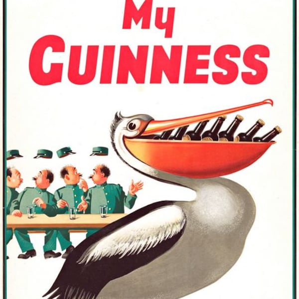 Guinness Pelican Poster - Etsy