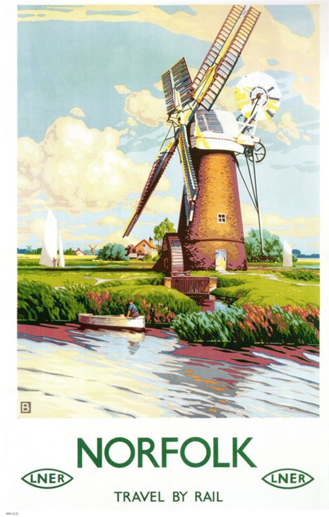 Vintage LNER Norfolk Windmill Railway Poster A4/A3/A2/A1 Print - Etsy