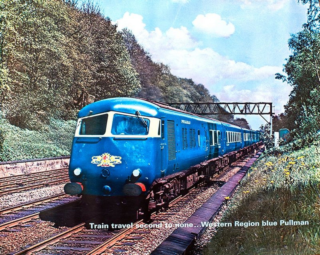 Vintage British Rail Blue Pullman Railway Poster Print A3/A4 - Etsy ...