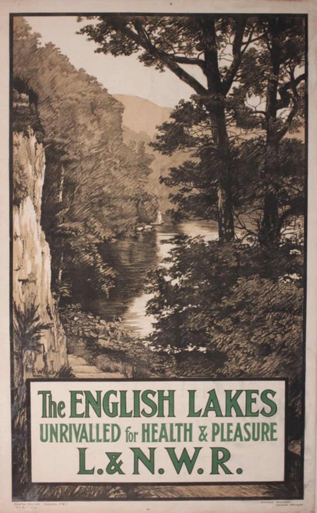 Vintage LNWR English Lakes Lake District Railway Poster Print A3/A4 - Etsy