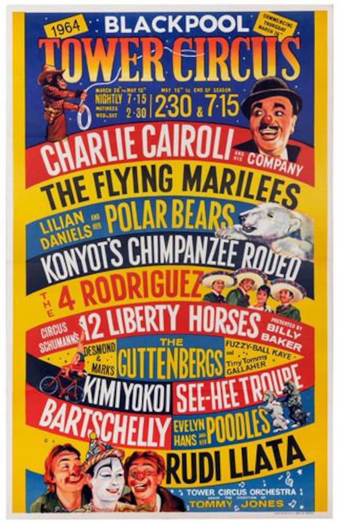 Vintage Charlie Cairoli Blackpool Circus Poster A3/A4 - Etsy