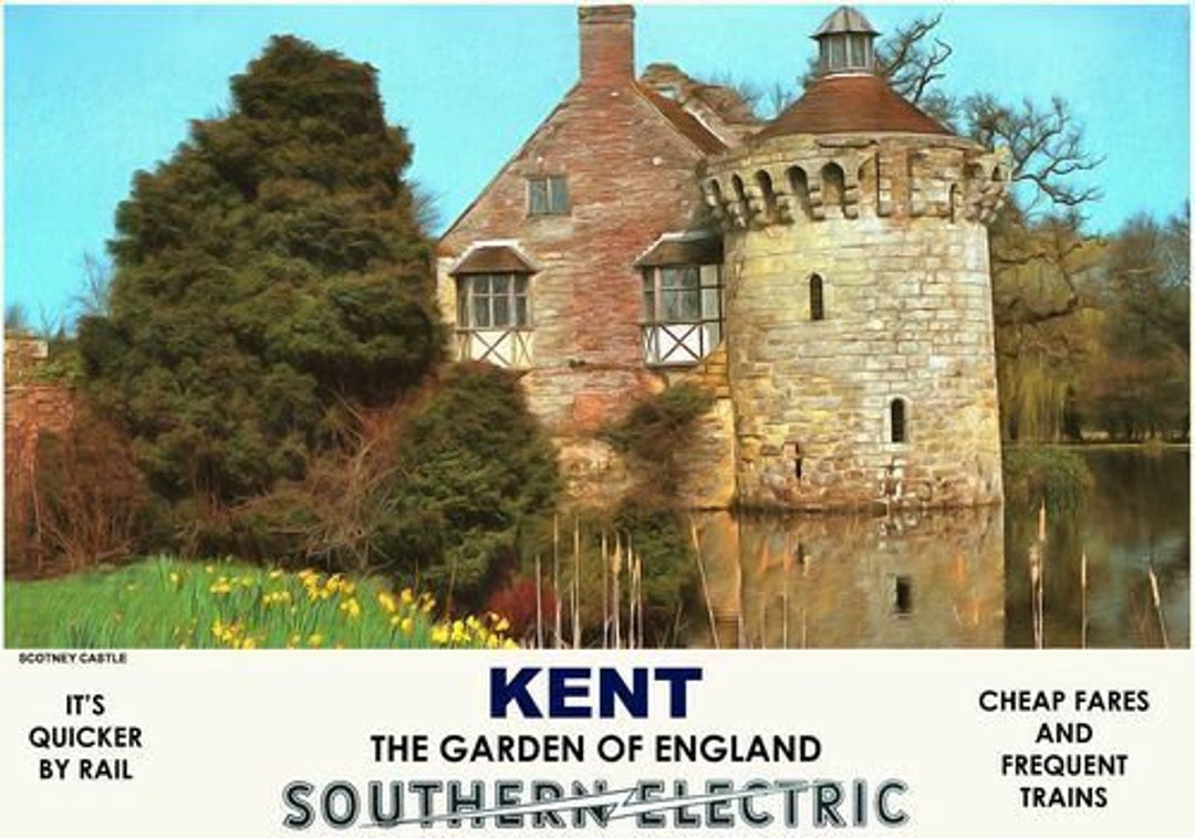 Vintage Style Railway Poster Scotney Castle Kent A4/a3/a2 Print - Etsy