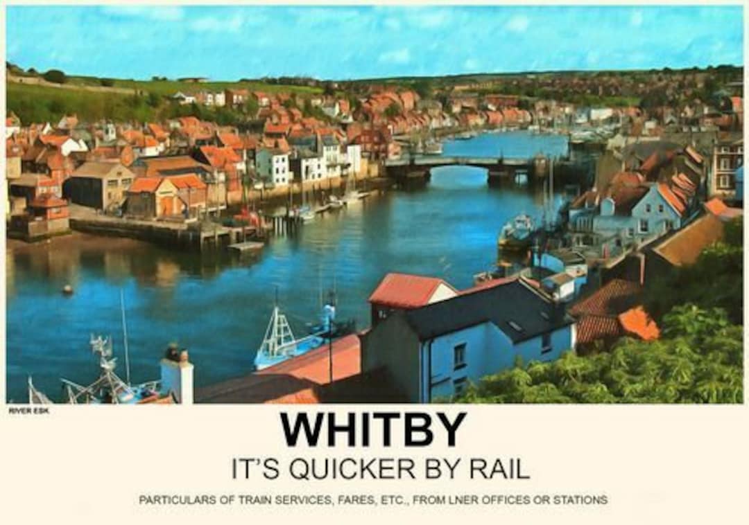Vintage Style Railway Poster Whitby Yorkshire A4/a3/a2 Print - Etsy