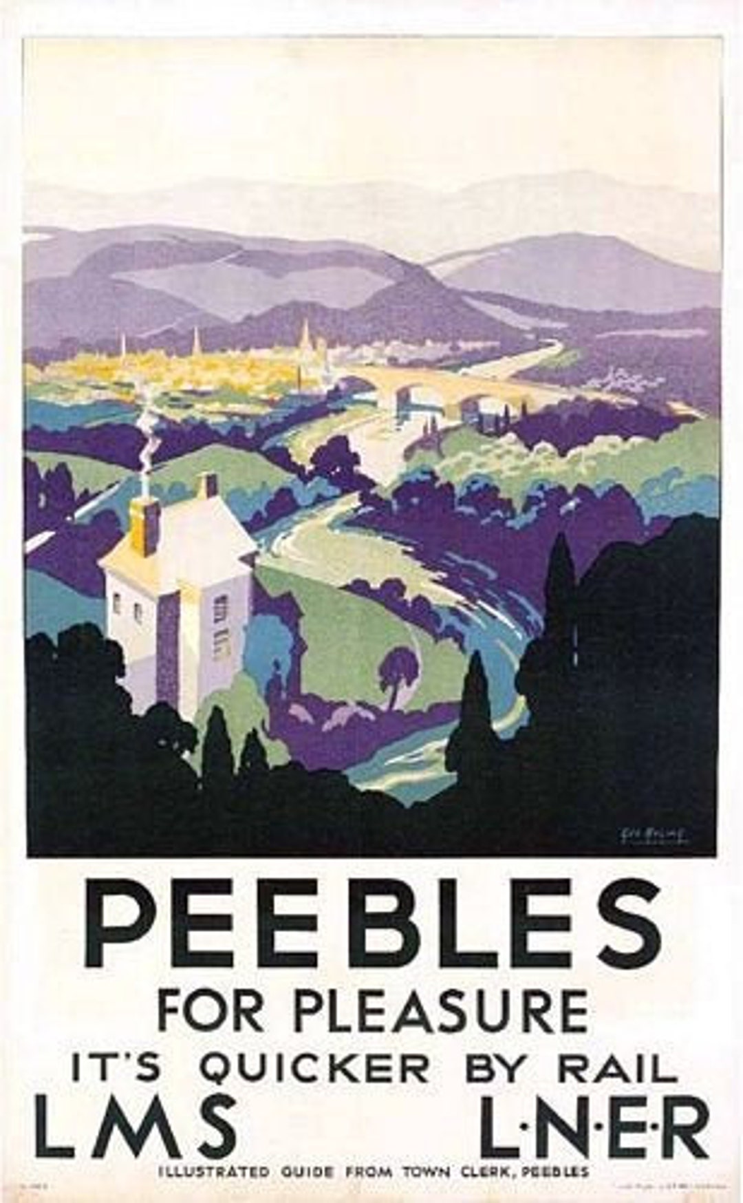 Vintage LNER Peebles Railway Poster A3/A4 Print - Etsy