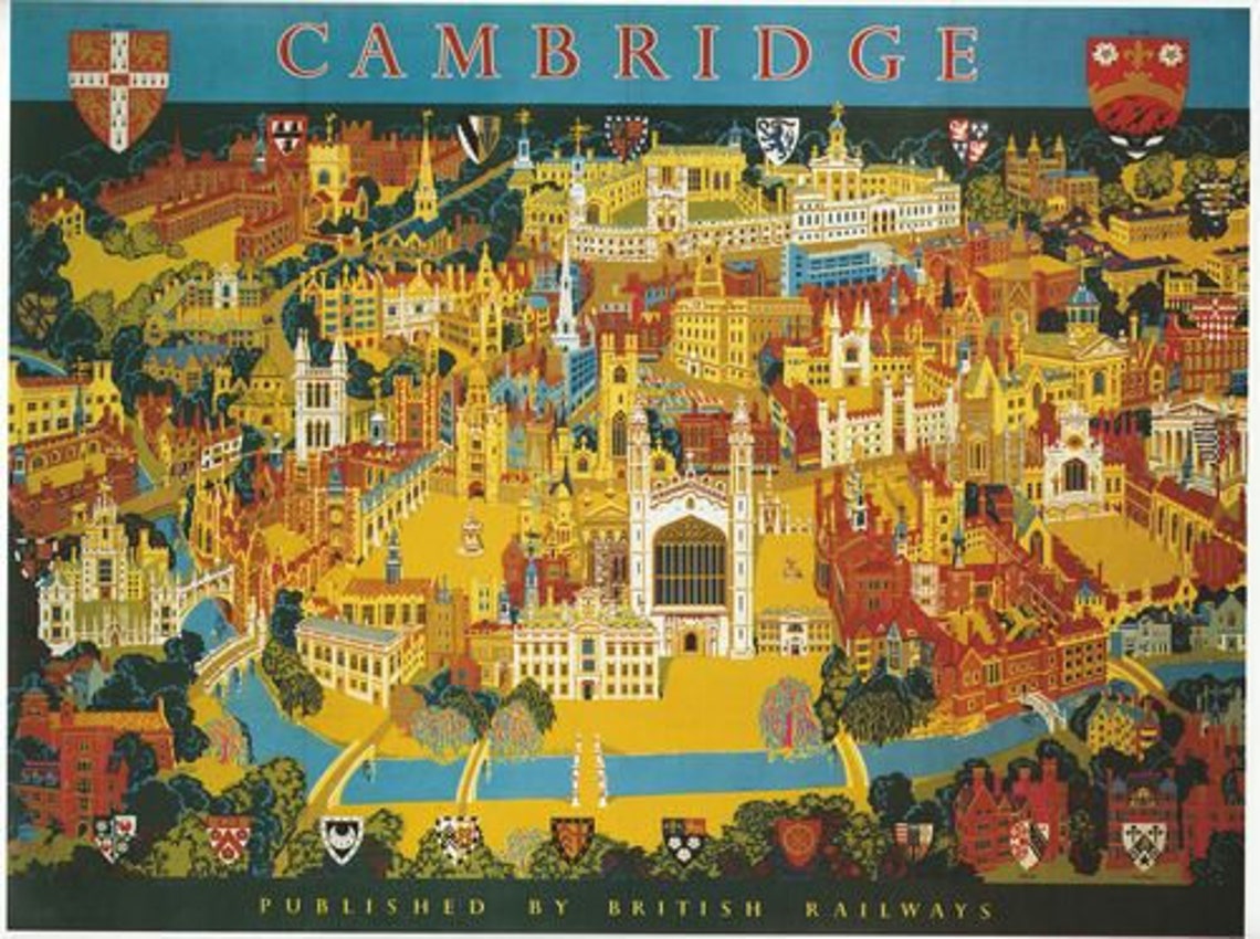 Vintage British Railways Map of Cambridge Railway Poster A4/A3/A2/A1 ...