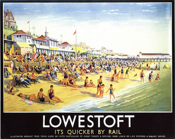 Vintage LNER Lowestoft Suffolk Railway Poster A4/A3/A2/A1 - Etsy UK