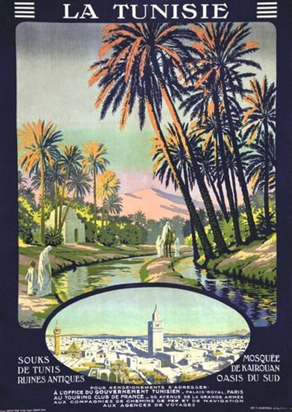 Vintage Kairouan Tunisia Tourism Poster A4/A3 Print | Etsy