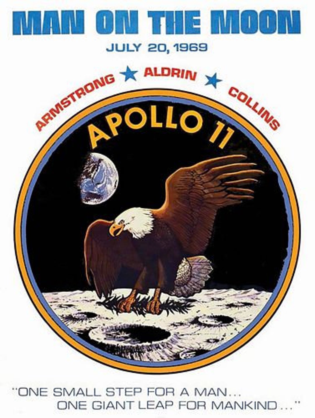 Vintage Apollo 11 Moon Landing Poster Poster A3/A4 Print - Etsy