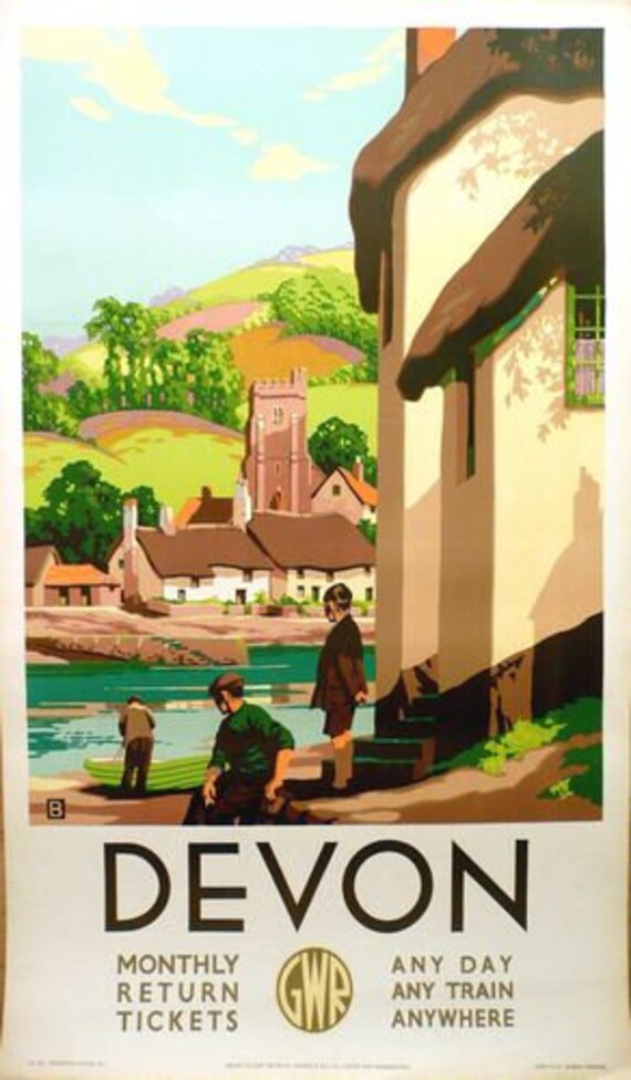 Vintage GWR Devon Village Railway Poster A3/A4 Print - Etsy