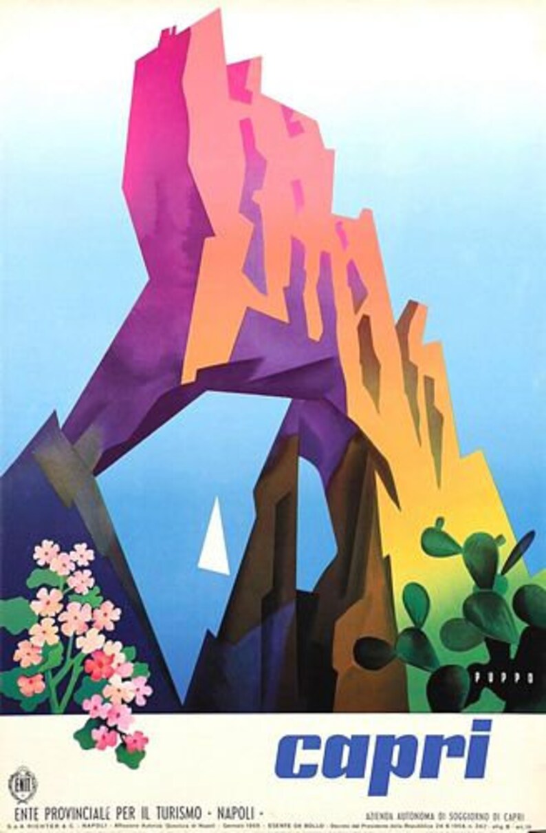 Vintage Capri Italian Tourism Poster A3/A4 Print - Etsy