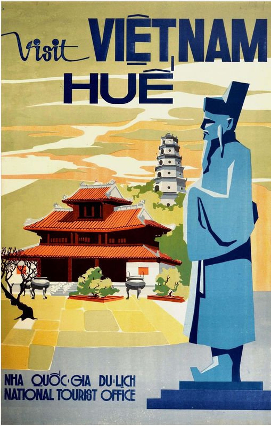 Vintage Hue Vietnam Tourism Poster Print A3/A4 - Etsy