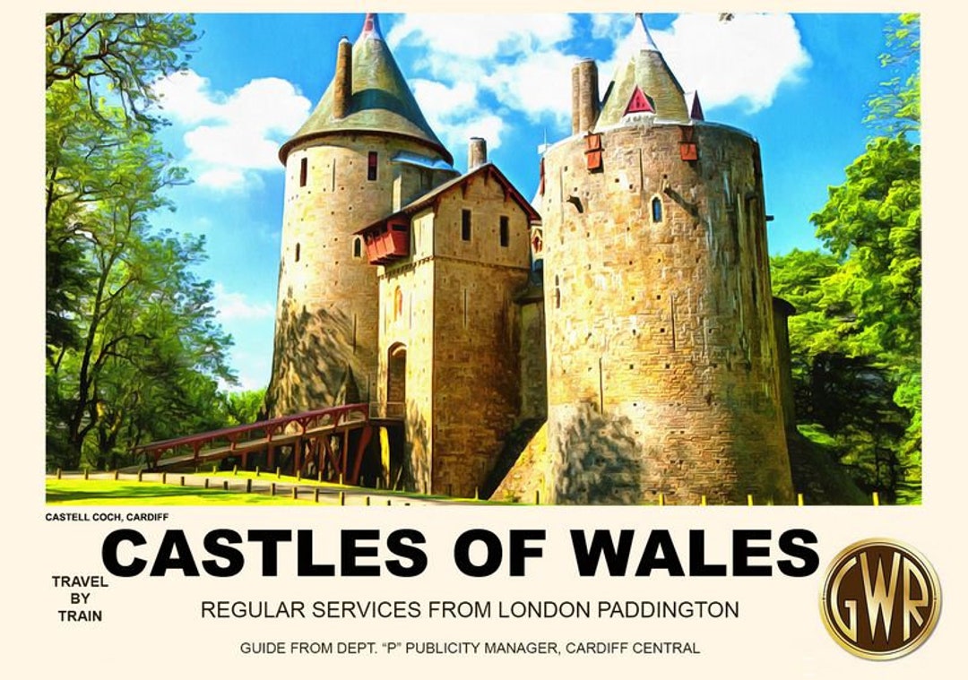 Buy Vintage Style Railway Poster Castle Coch South Wales A4/A3/A2 Print ...